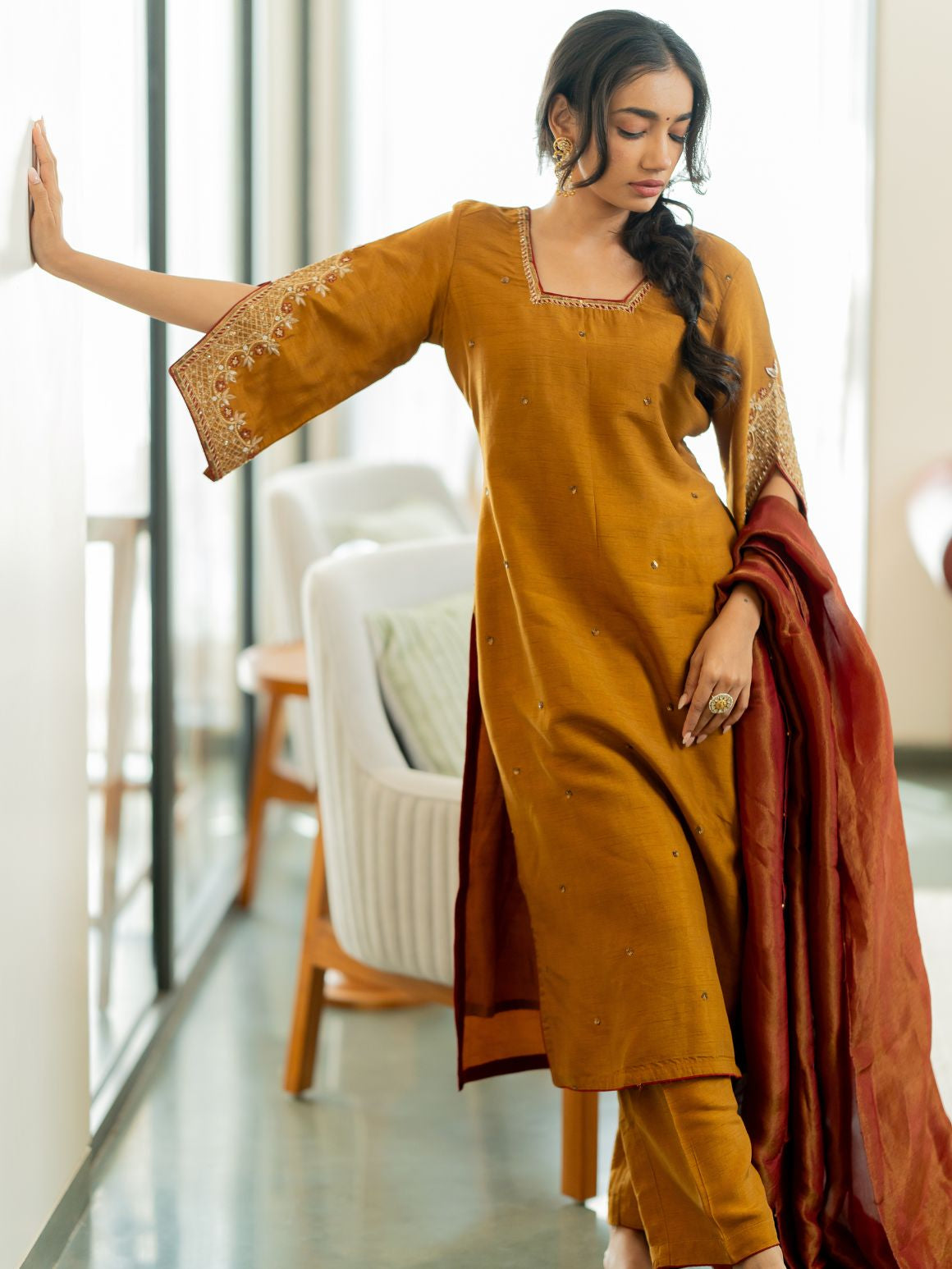 Majesty Mustard Kurta Set - World of Sugandh